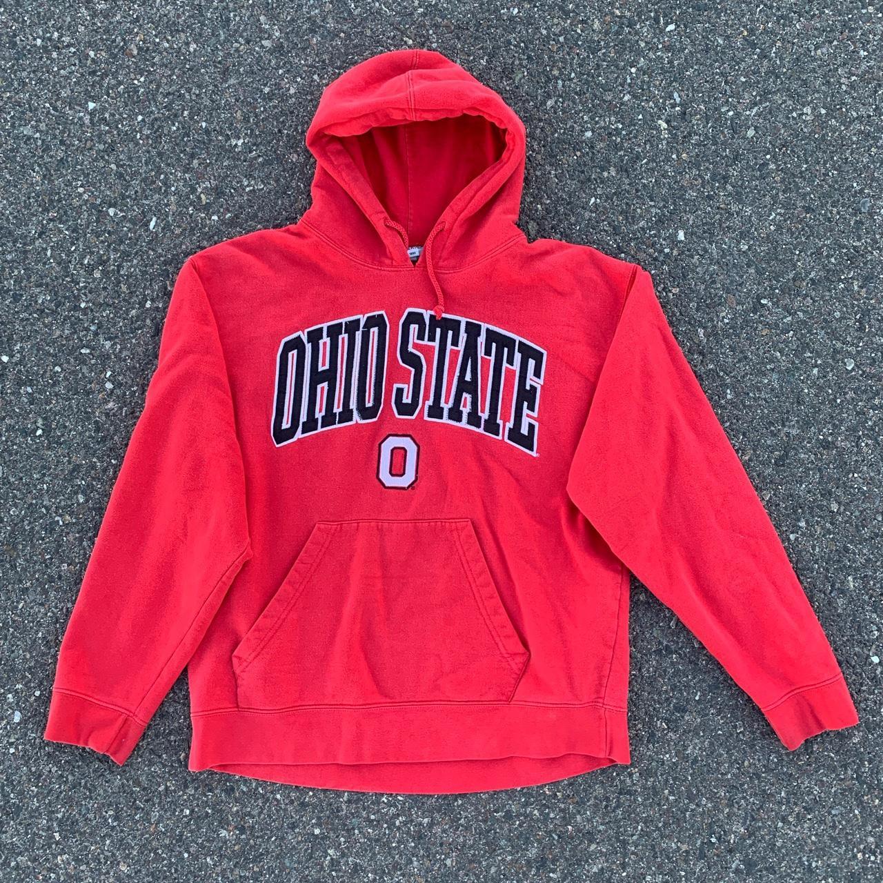 -Vintage Ohio State hoodie -Embroidered lettering... - Depop