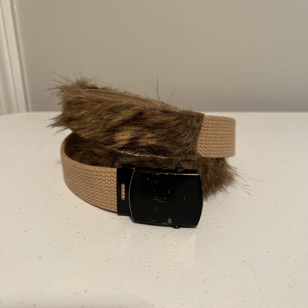 Half and half Fur belt Faux fur belt made by me Fits... - Depop