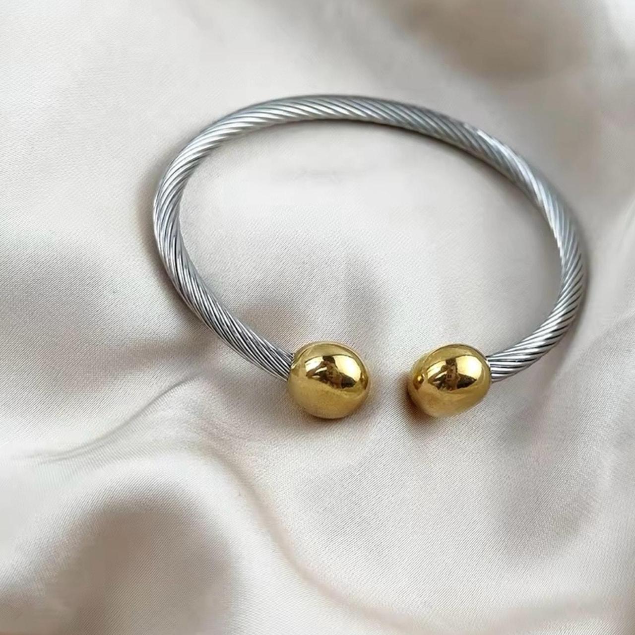 New Stainless Steel Two color bracelet Stainless... - Depop