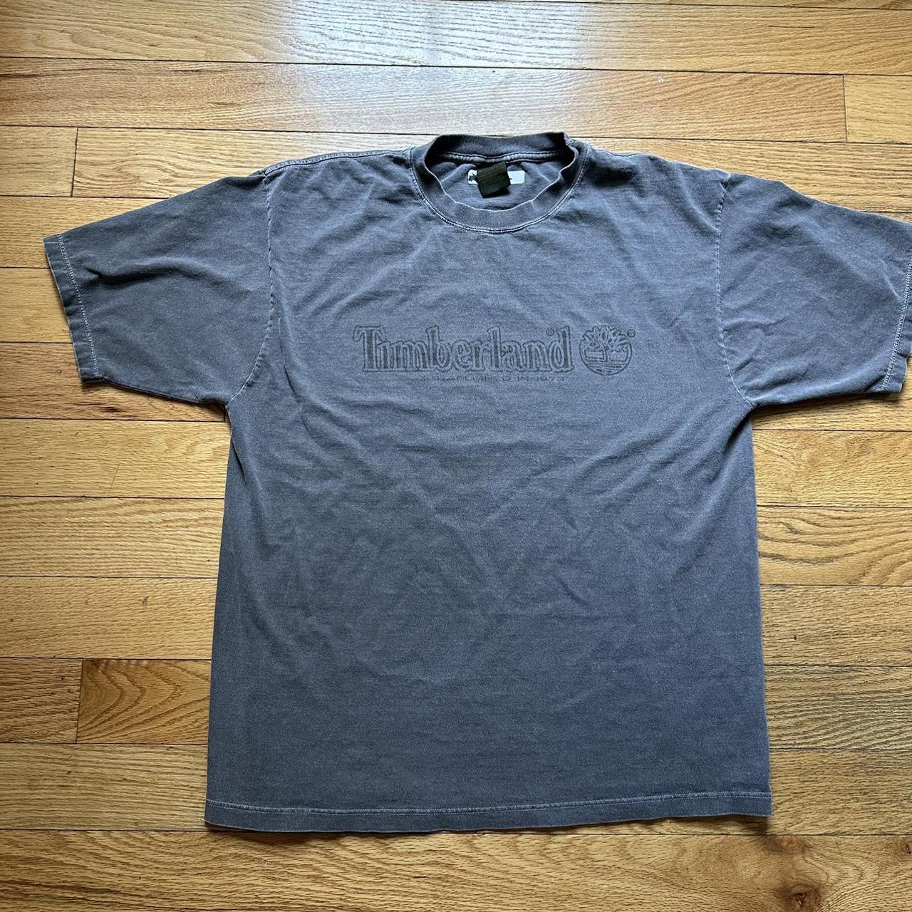 Timberland Faded Gray Block Tee Shirt Amazing... - Depop