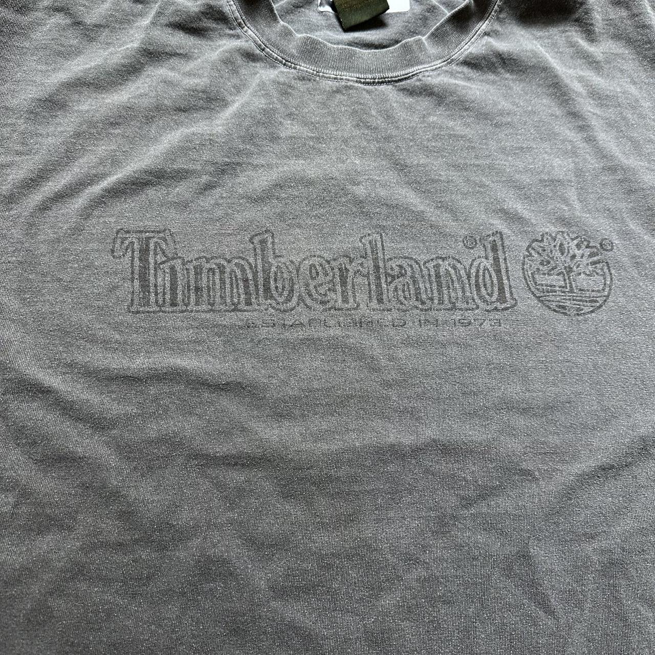 Timberland Faded Gray Block Tee Shirt Amazing... - Depop