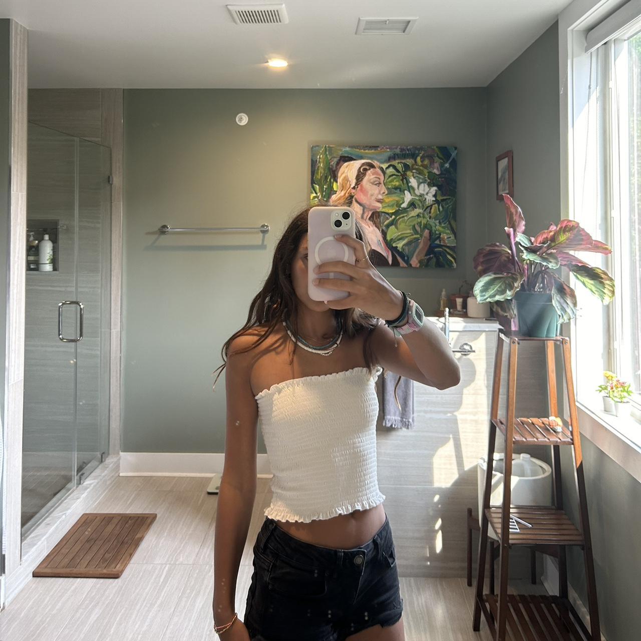 🤍bluenots white ribbed tube top • super cute for... - Depop