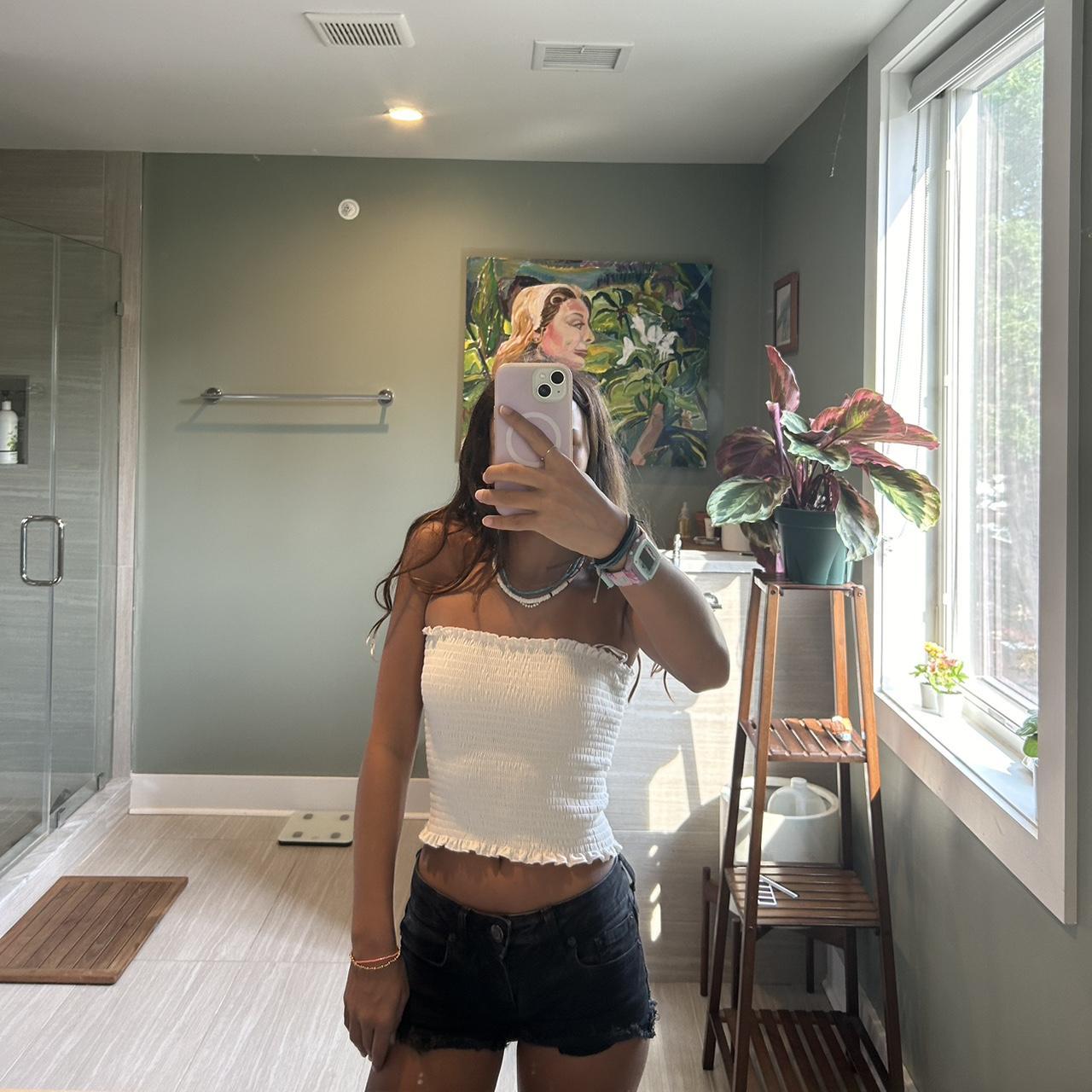 🤍bluenots white ribbed tube top • super cute for... - Depop