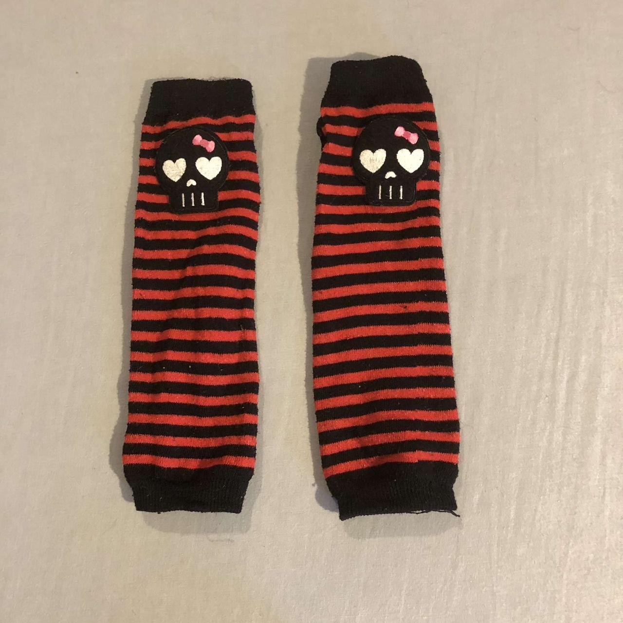 cute emo skull arm warmers - Depop