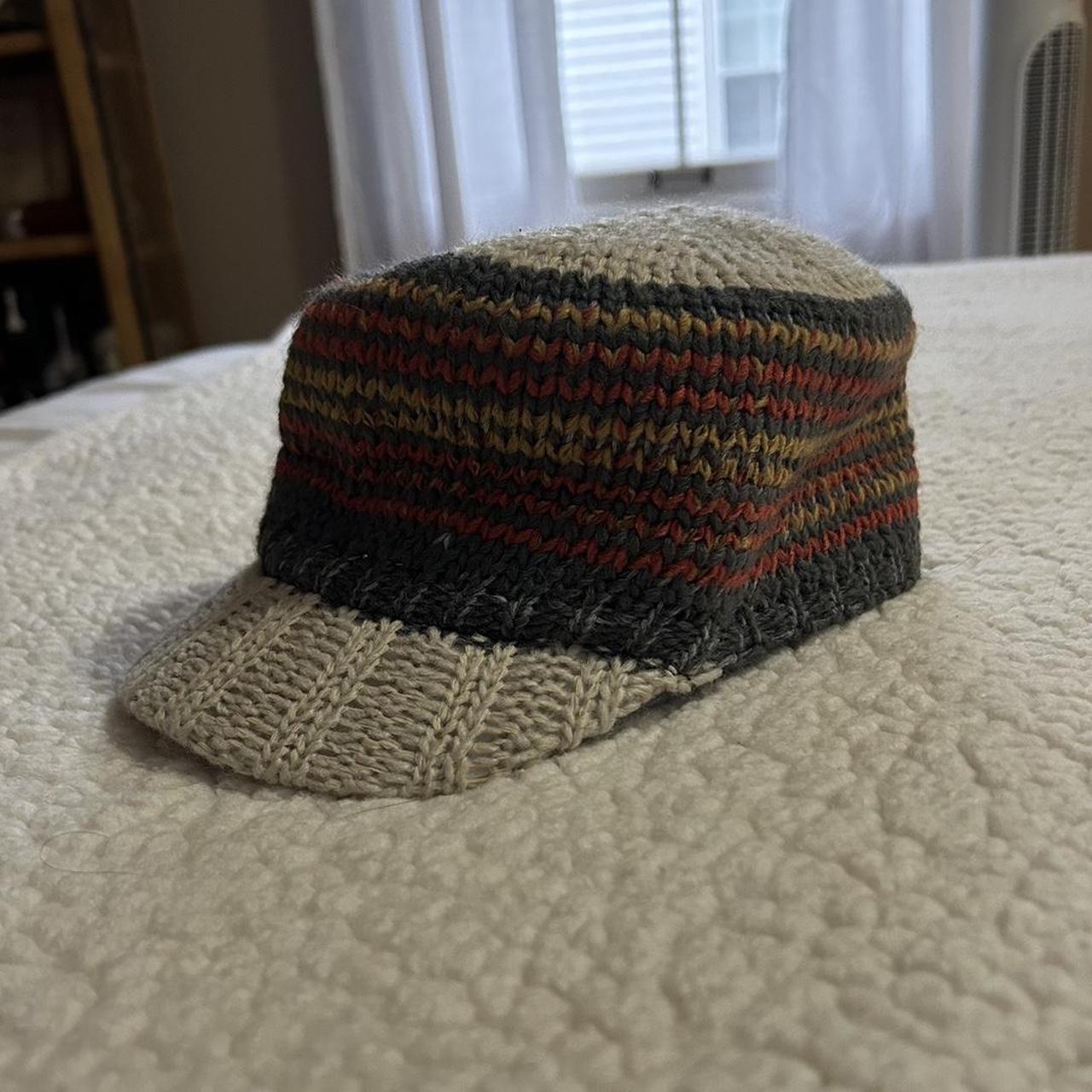 y2k knitted ball cap hat🎀 adjustable string to fit... - Depop