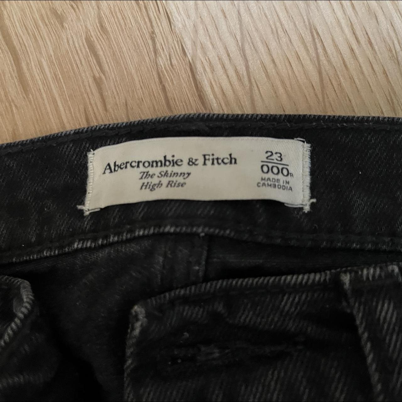 Abercrombie & Fitch Black Skinny High Rise Ripped... - Depop
