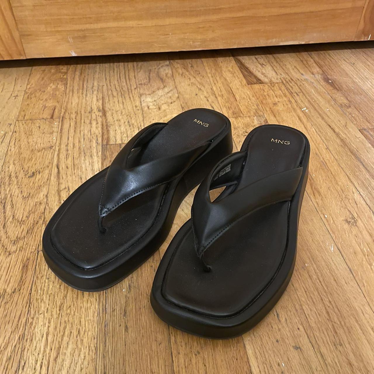 MANGO Platform Flip Flop Sandals - Depop