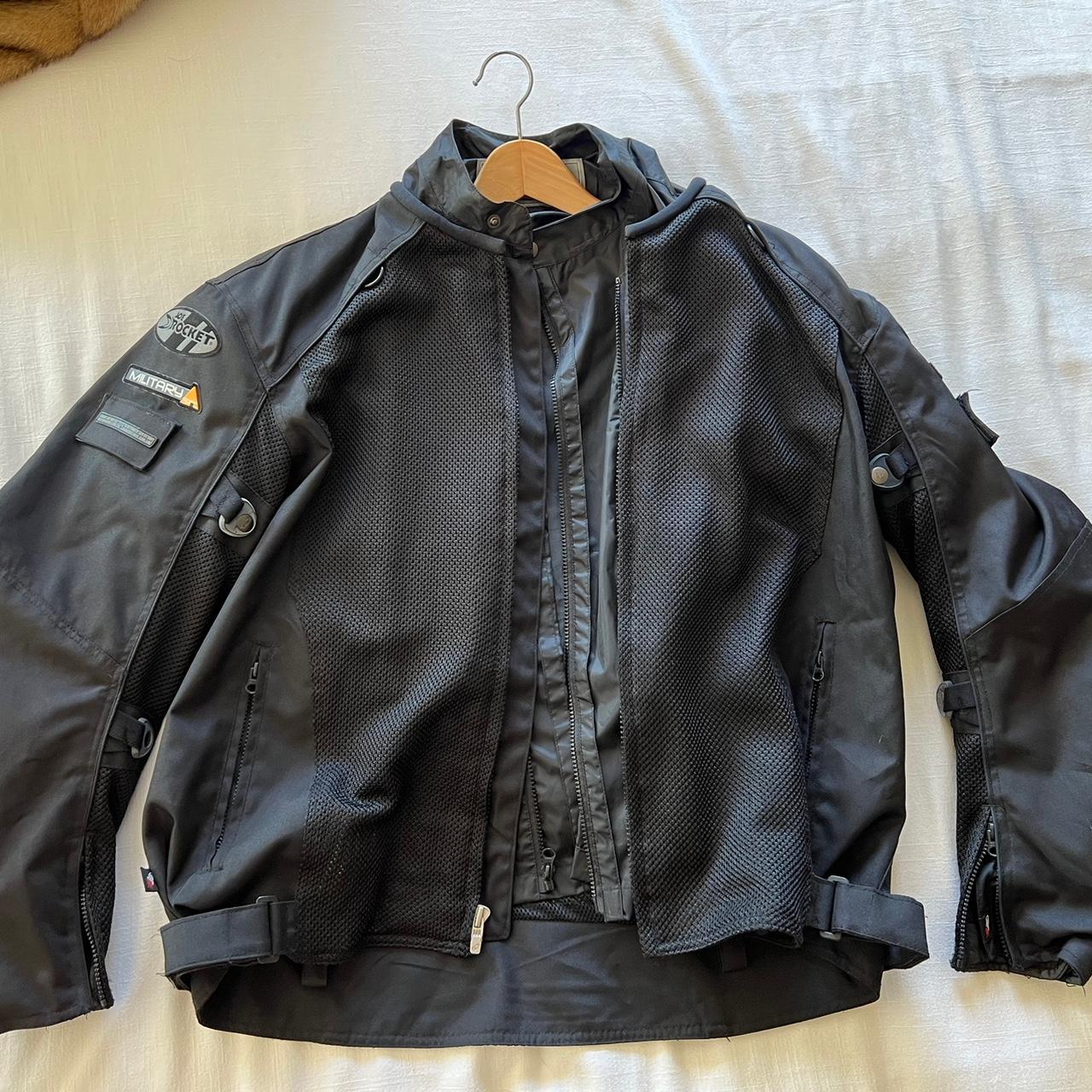 Black Joe Rocket military armored motorcycle jacket... | Depop