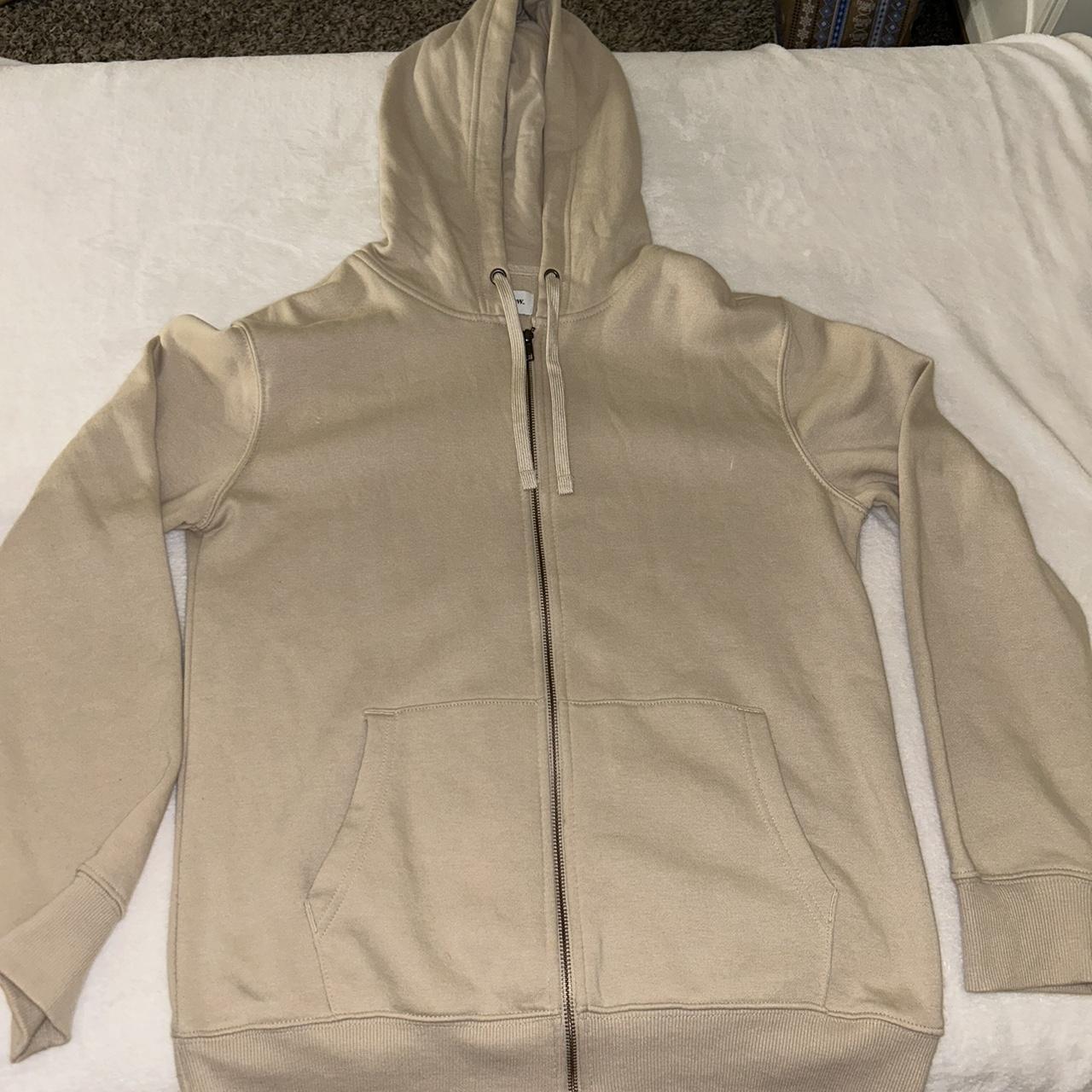 Goodfellow: Tan zip-up hoodie #tanhoodie #comfy #lounge | Depop