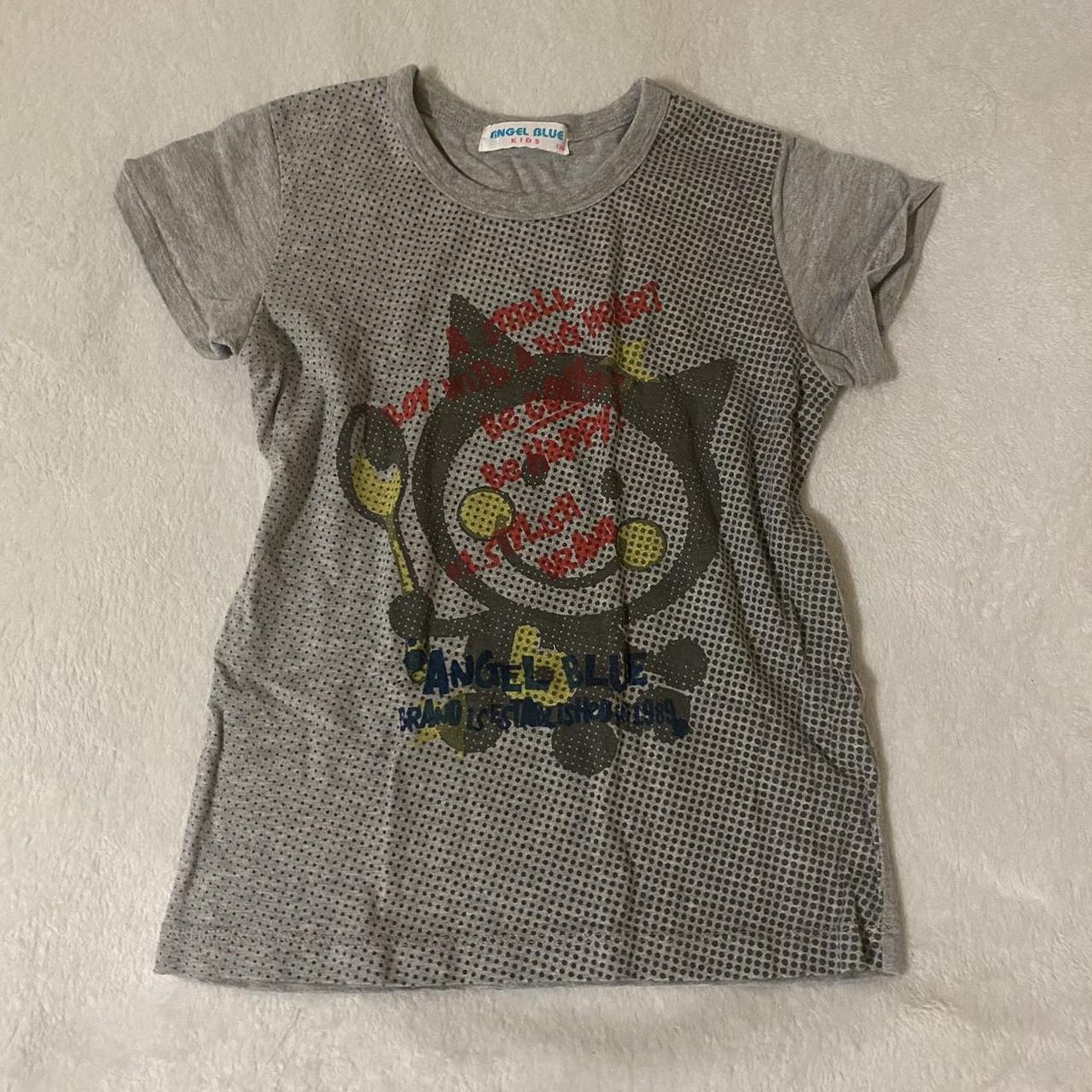 angel blue baby tee ౨ৎ perfect condition , size 135... - Depop