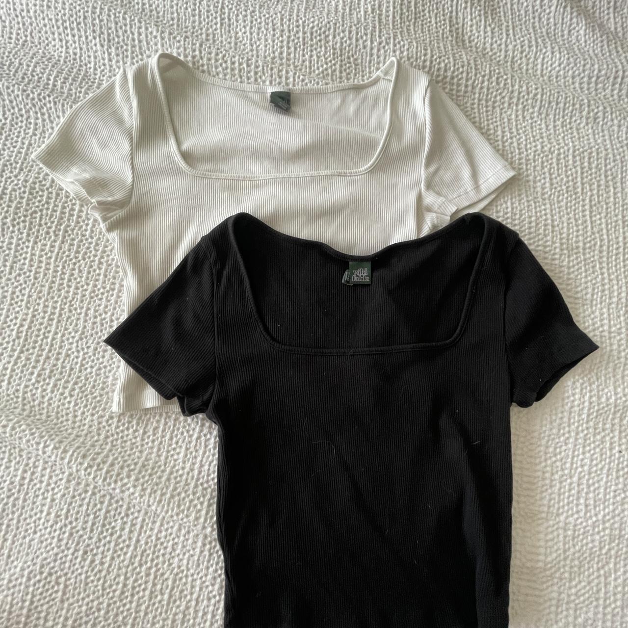 Cropped Top Bundle Two square neck crop tops from... - Depop