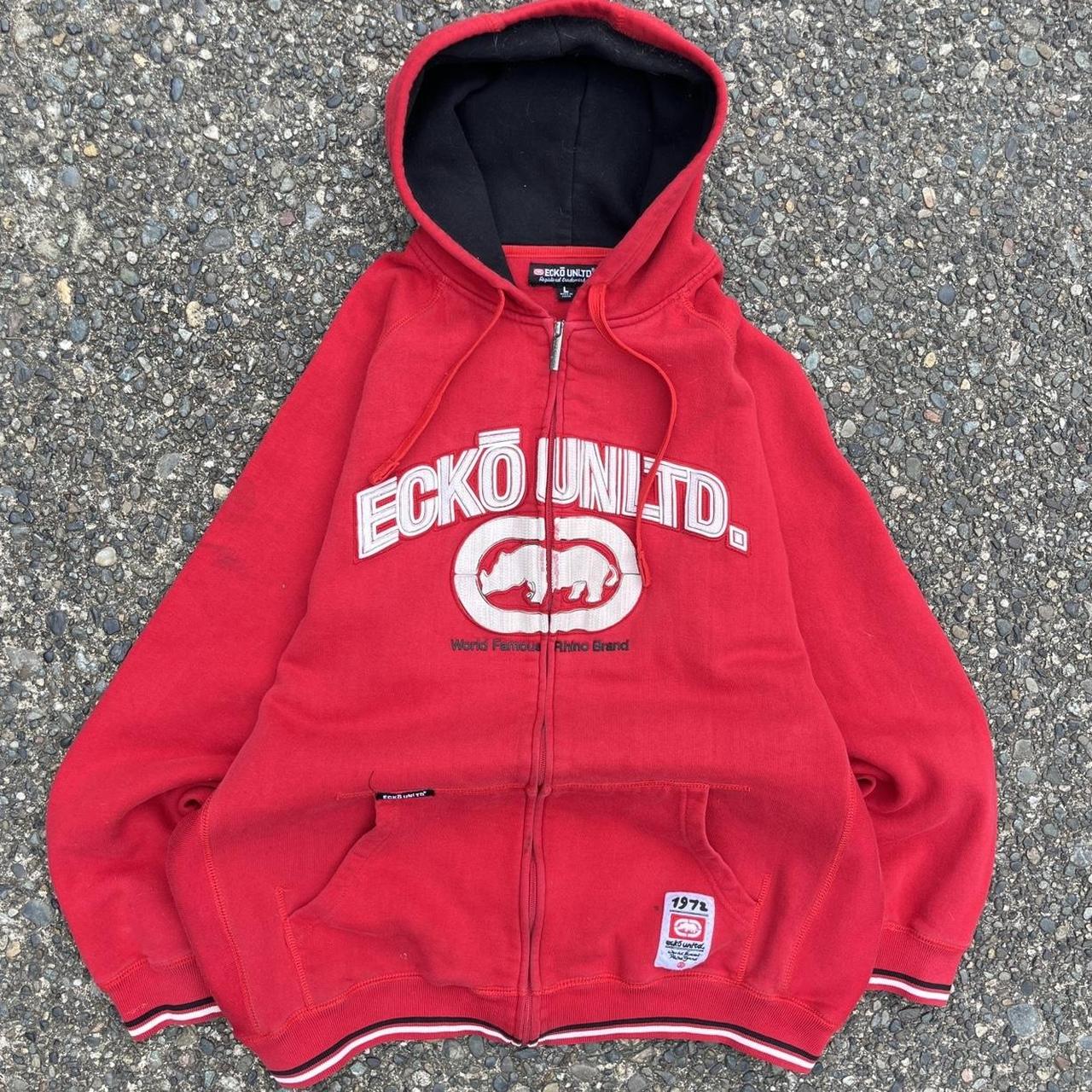 Vintage Y2K Ecko Unltd. Zip-Up Hoodie -Size... - Depop