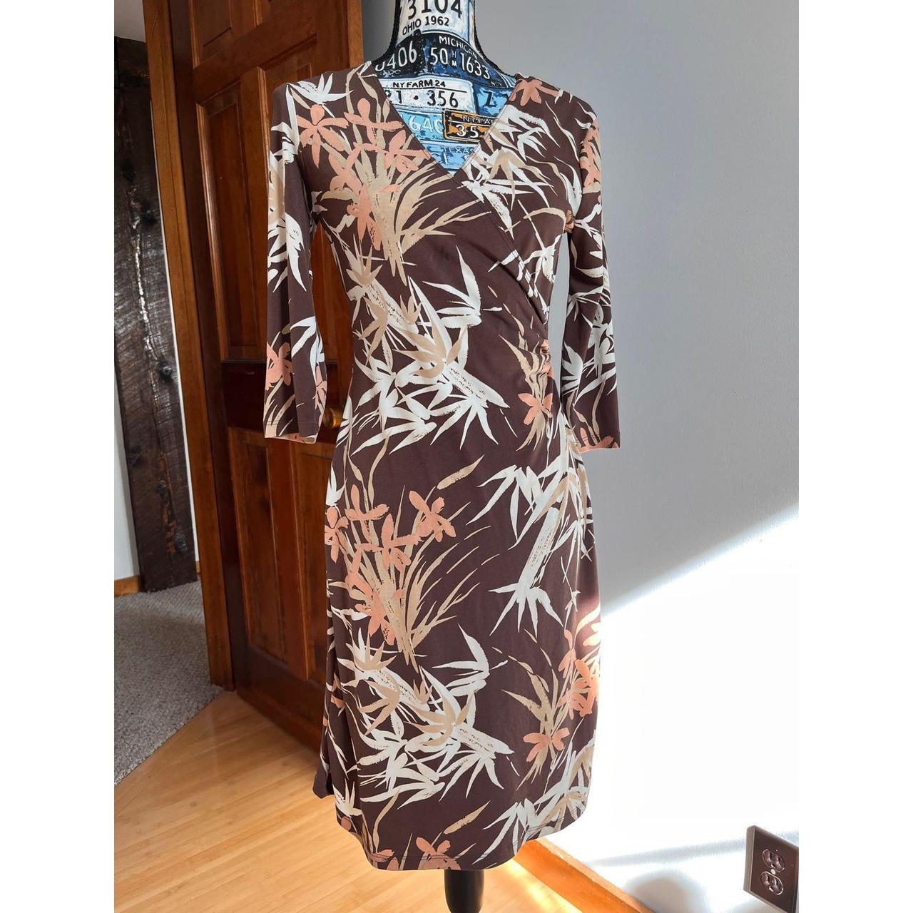 Gorgeous Autumn colors. Merona faux wrap dress with... - Depop