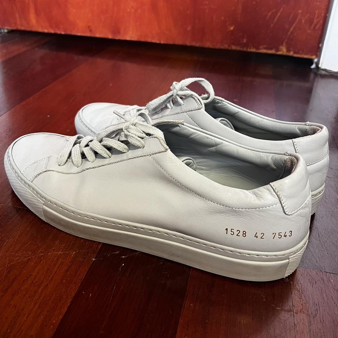 Common Projects Gray Achilles Low Sneakers Color:... - Depop