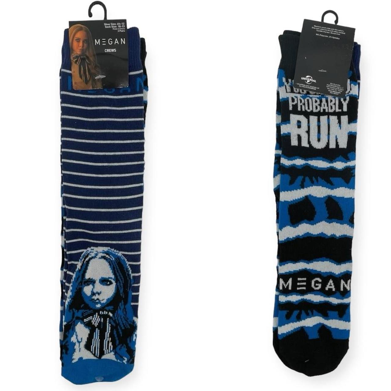 Megan Horror Movie Doll Novelty Blue Striped Long... | Depop