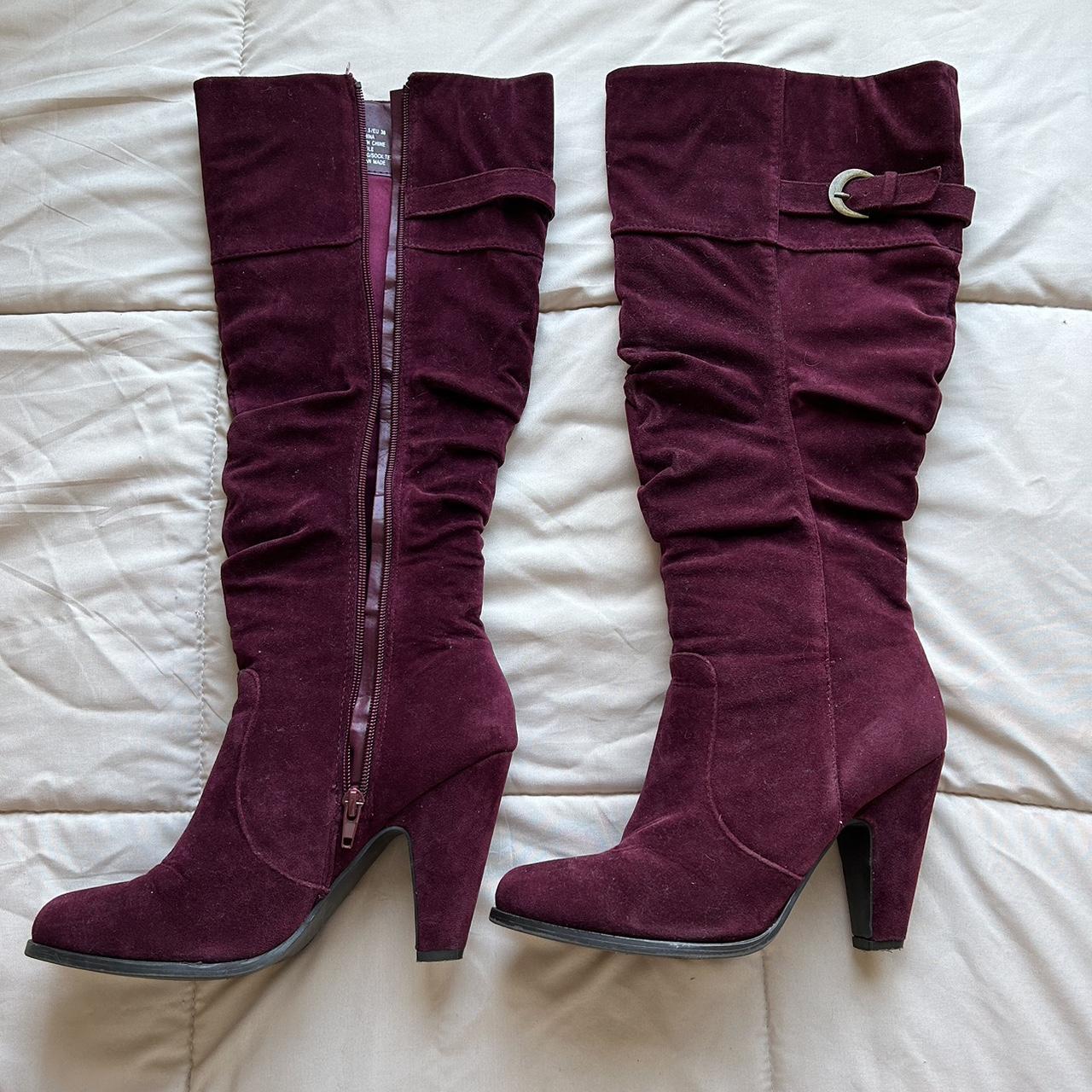 super nice red velvet boots 🍒 ️ brand is shoedazzle.... - Depop