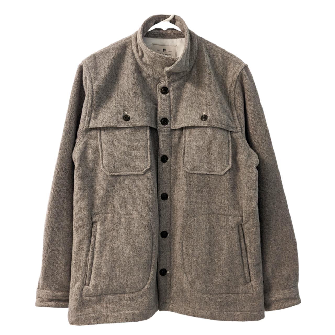 Woolrich Wool Heavy Coat with Buttons Color:... - Depop