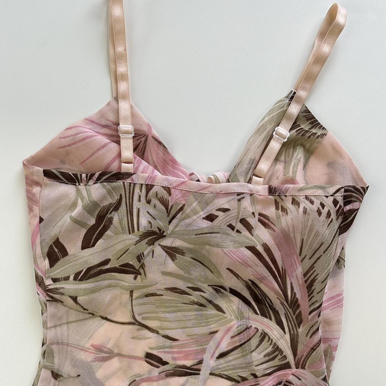 00s mesh cami Baby pink mesh hanky hem cami top with... - Depop