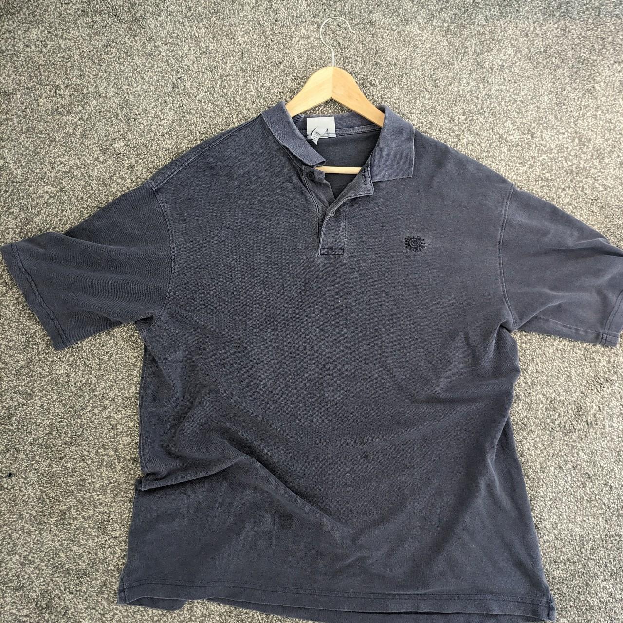 H&M navy blue polo shirt. Medium mens - Depop