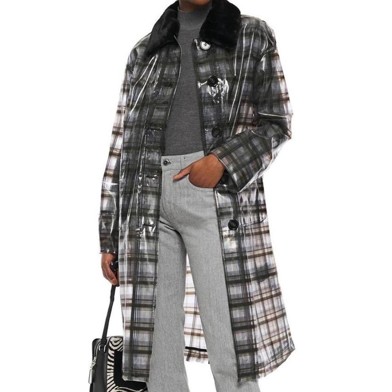 Stand Studio Debbie faux fur trimmed PVC raincoat... | Depop