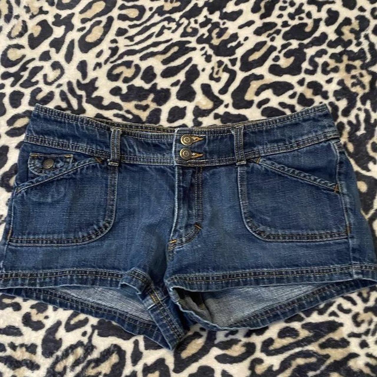 low rise jeans shorts (size 11) in perfect condition... - Depop