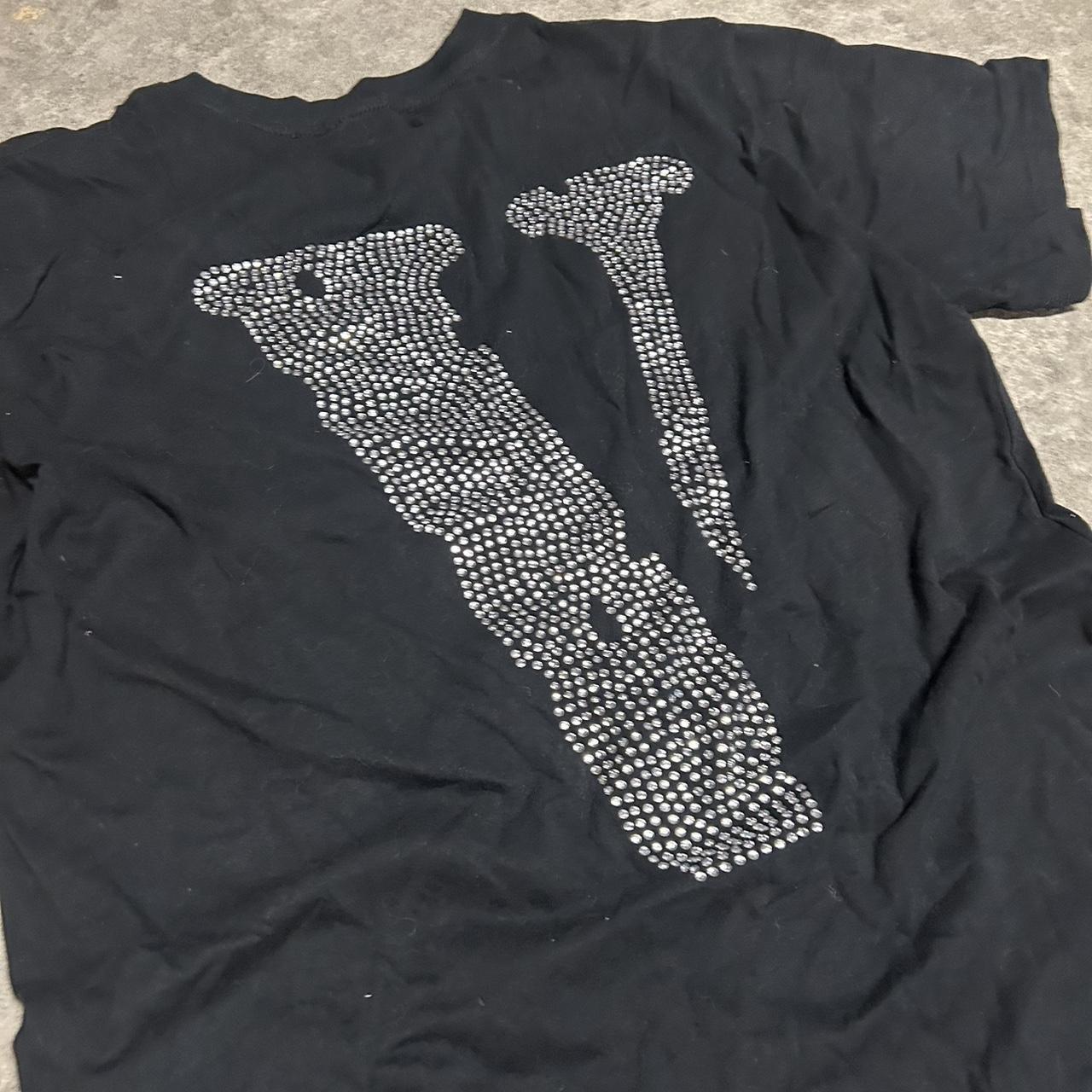 Vlone Friends shirt black Rhinestones Boxy fit Some... - Depop