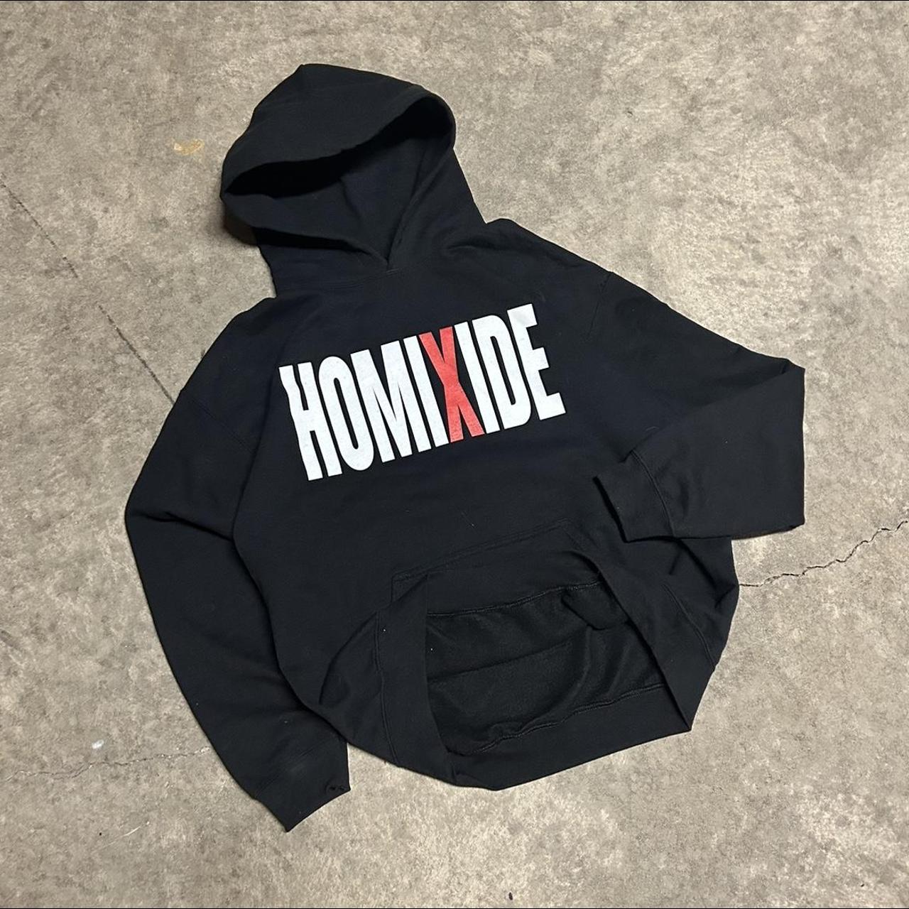 Homixide gang hoodie black tour hoodie Boxy Size... - Depop