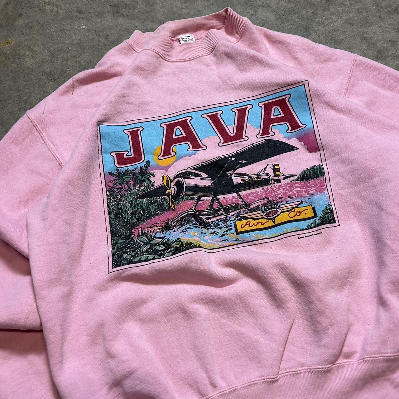 Vintage 90s Java lava Airplane sweatshirt... - Depop