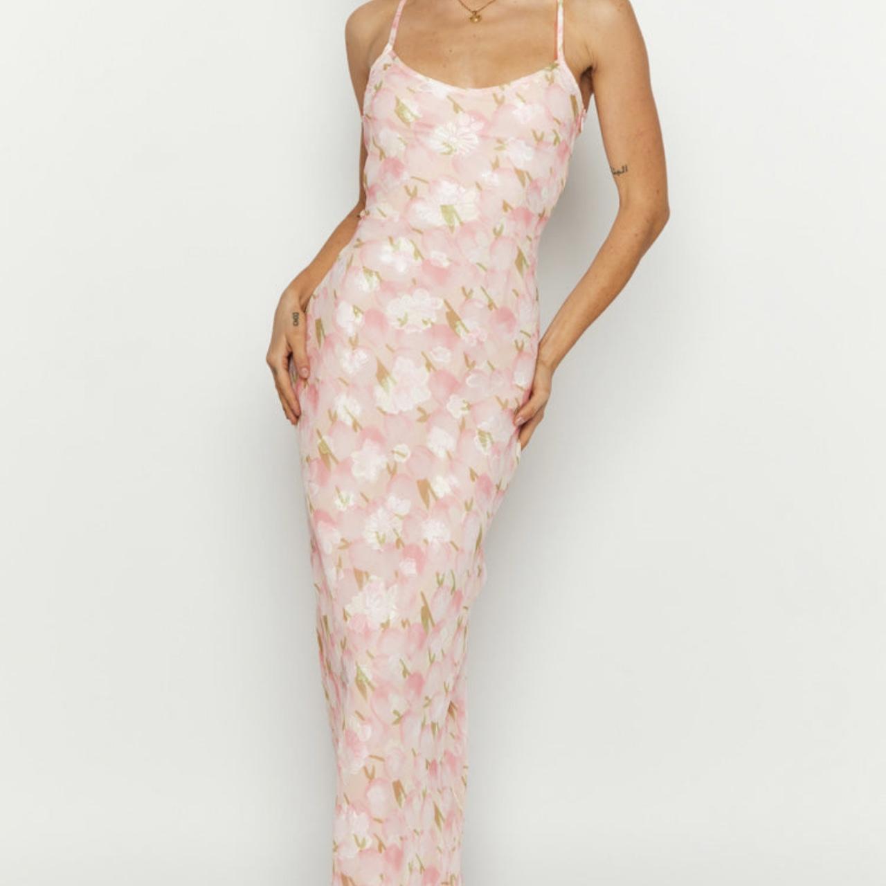 Beginning Boutique - Renesmee Pink Floral Chiffon... - Depop