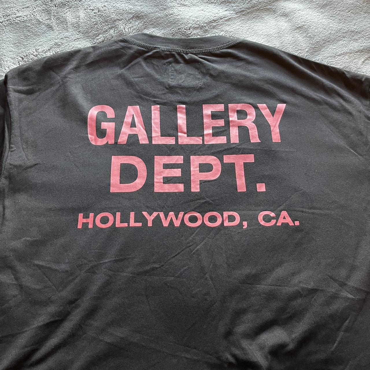 Black and Red GALLERY DEPT Hollywood T-shirt Size:... - Depop