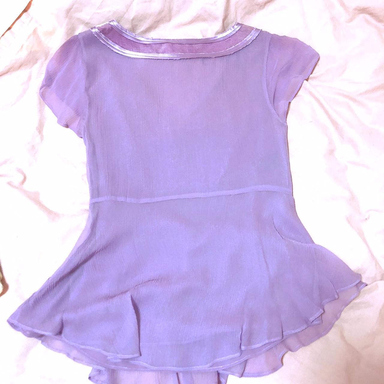 violet robin with ties v shape top Size M-UK 10... - Depop