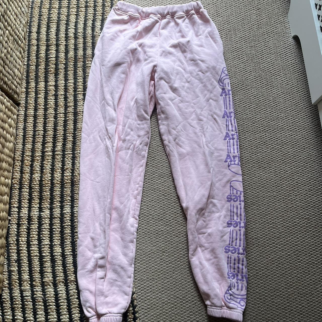 Pink aries tracksuit bottoms size XS Drawstring... - Depop
