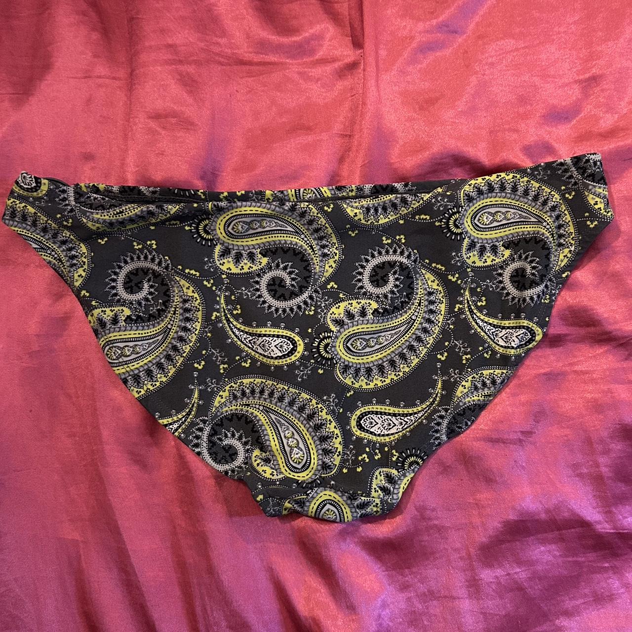 Black and yellow paisley, converse bikini bottoms... - Depop