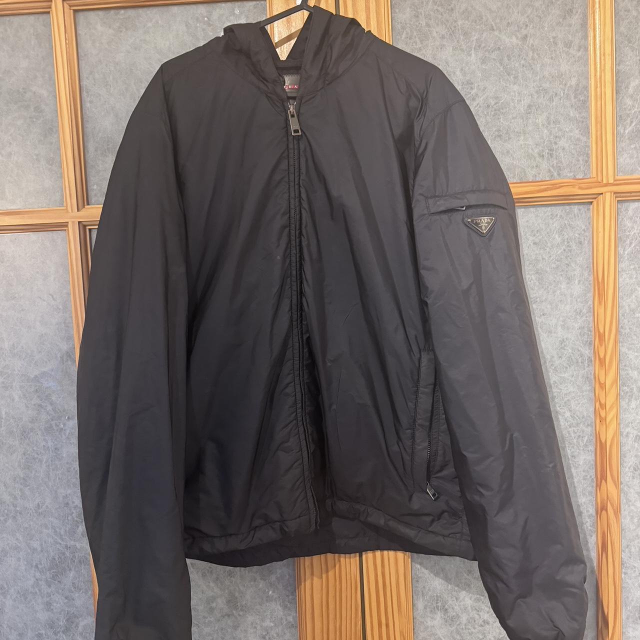 Prada Milano Padded Windbreaker Jacket Dark Blue... - Depop