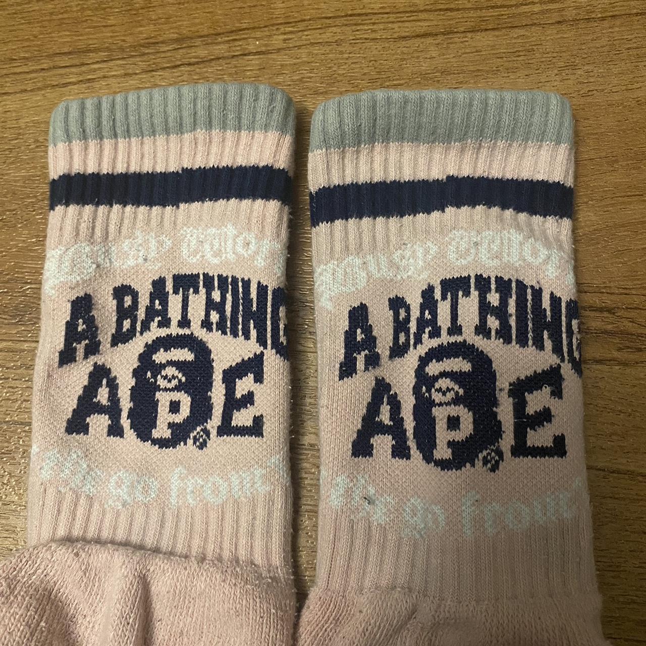 Bape socks w/ free t shirt pink size S - Depop
