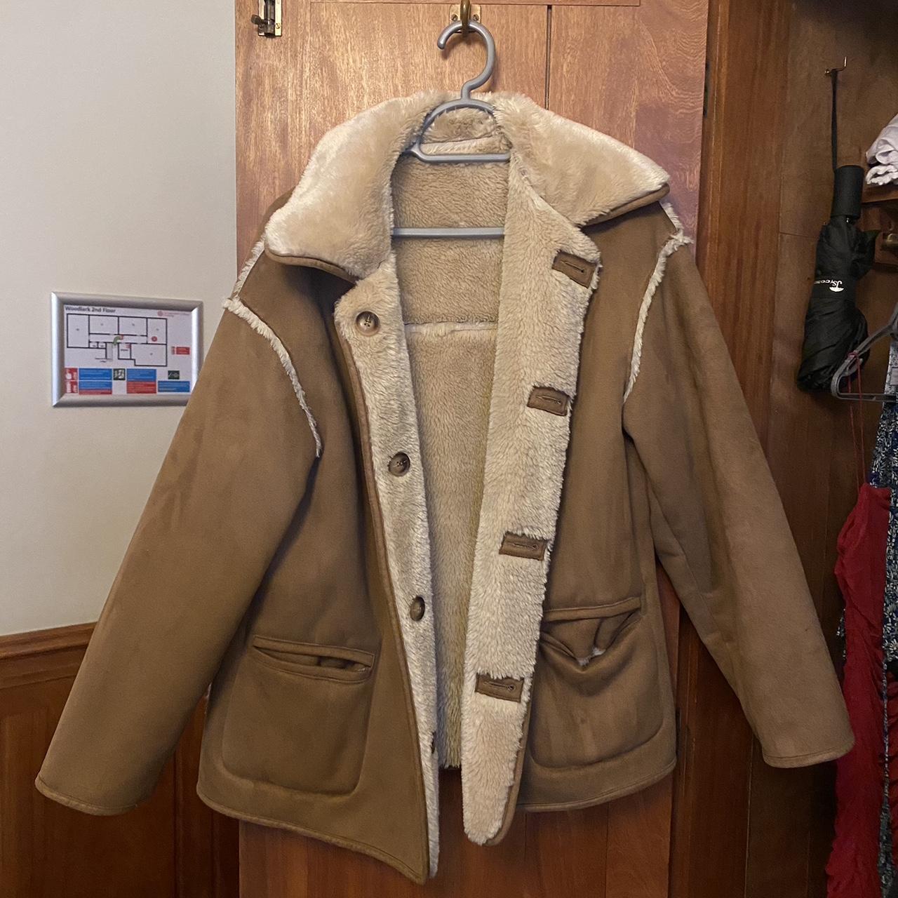 Reversible aviator style fluffy jacket from BDG... - Depop