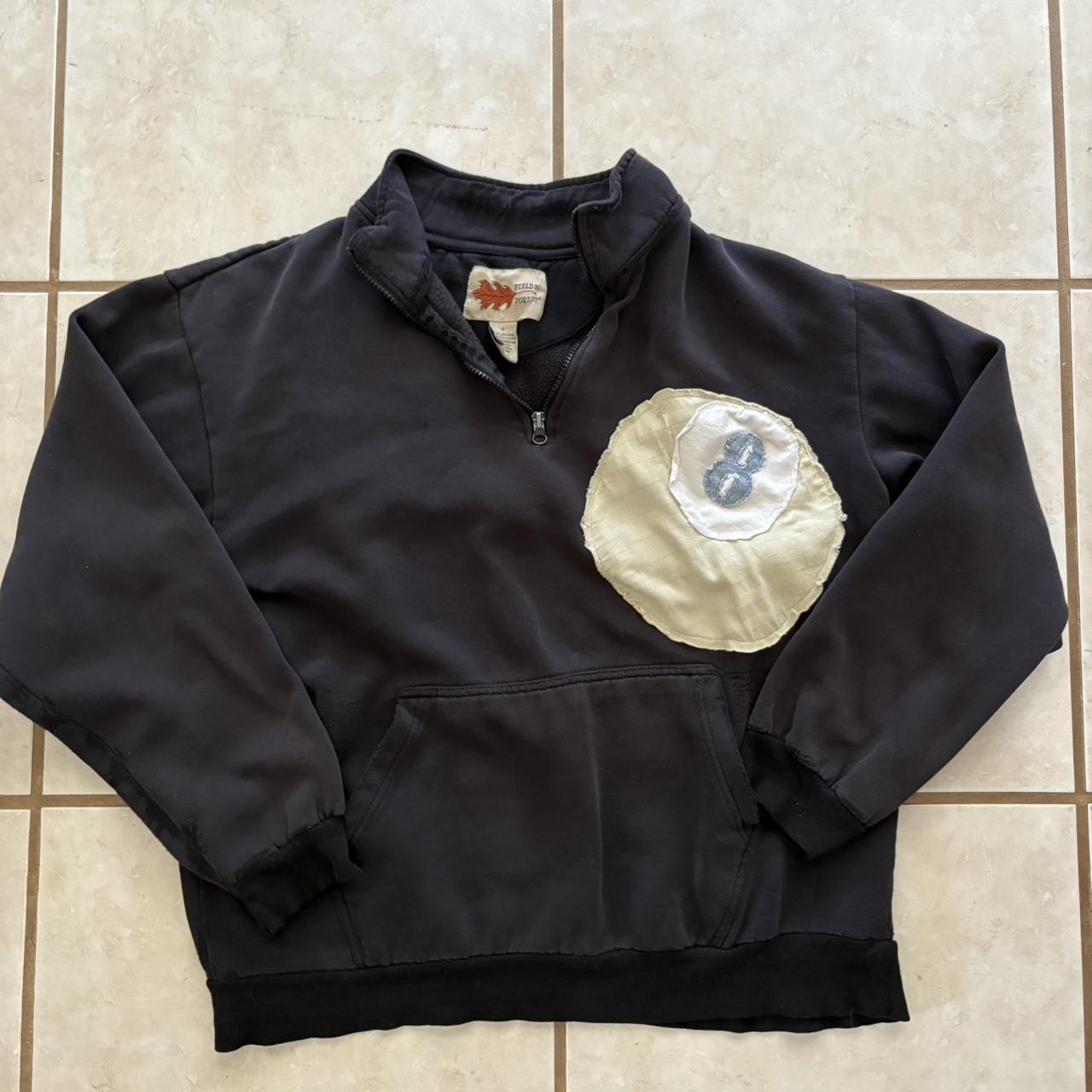 Black pool ball quarter zip (Hand made... | Depop