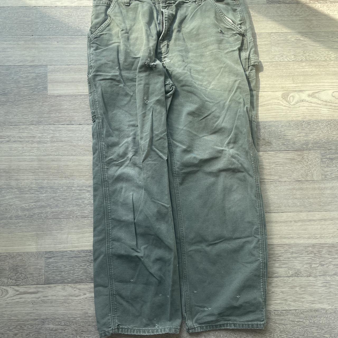 Vintage forrest green Carhartt carpenter pants. Nice... - Depop