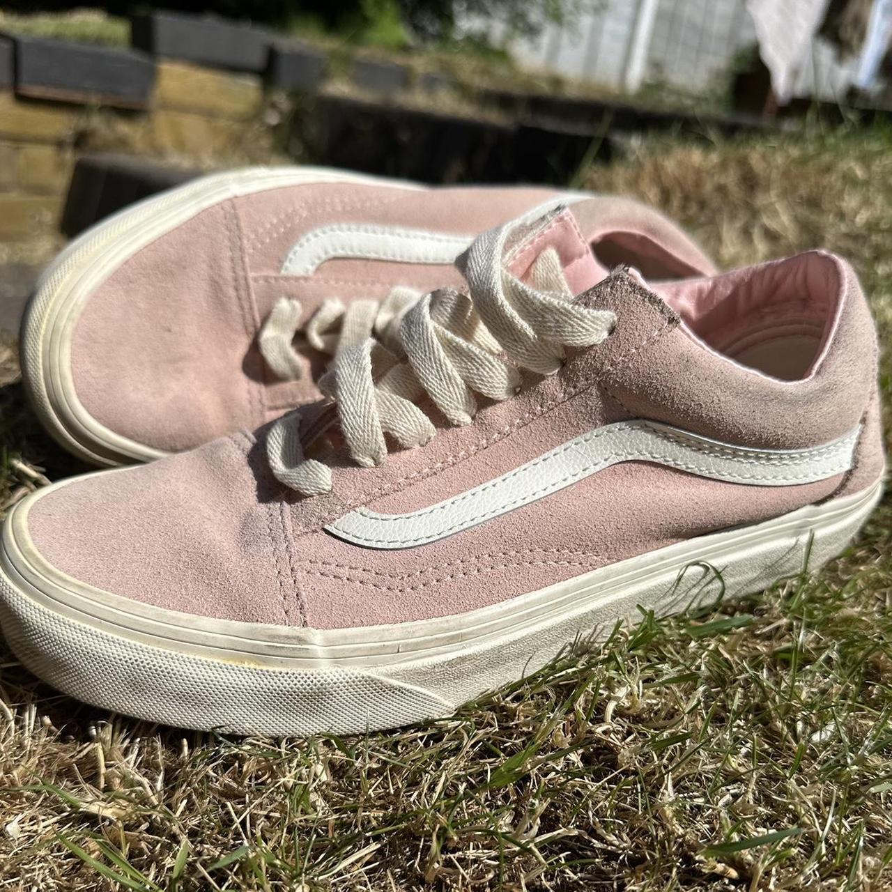 Size 5 baby pink Vans, worn a handful of times and... - Depop