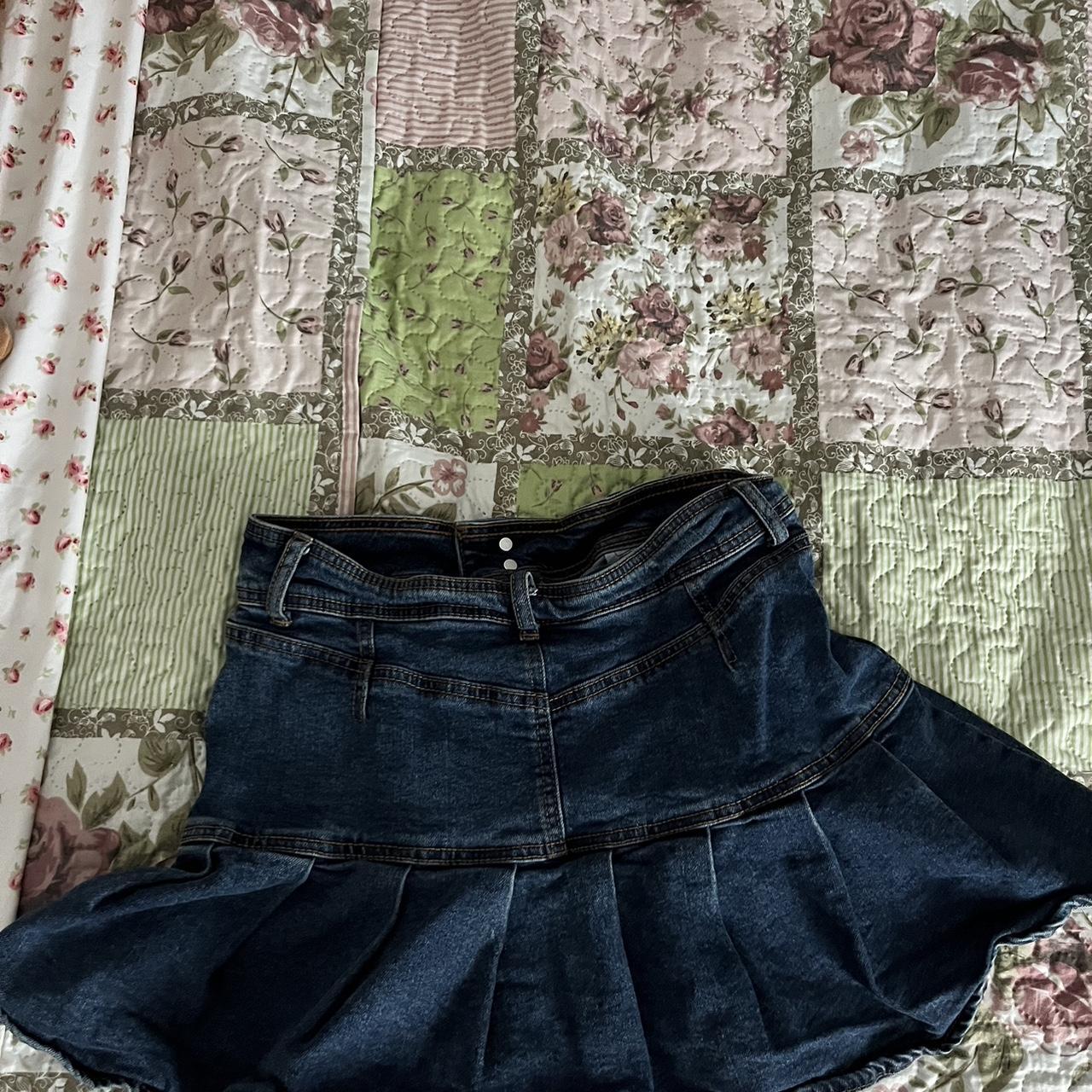 Denim skirt Brand: wild fable Dark wash Size 8 - Depop