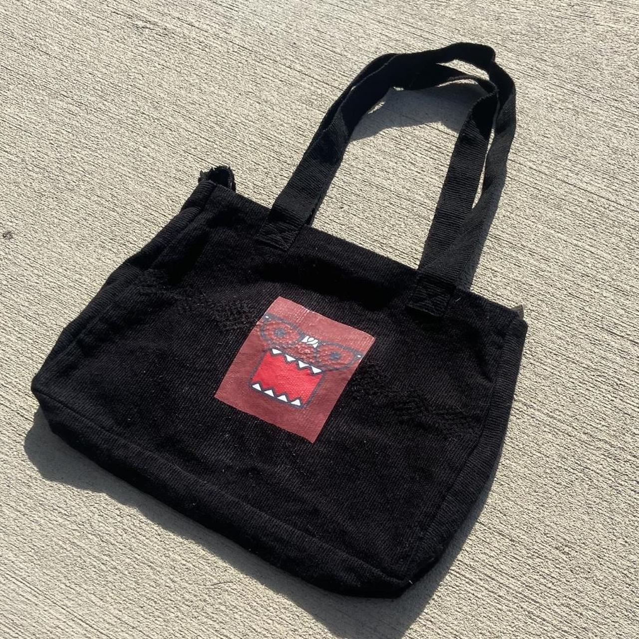 domo bag ☆ black corduroy bag with domo prints... - Depop