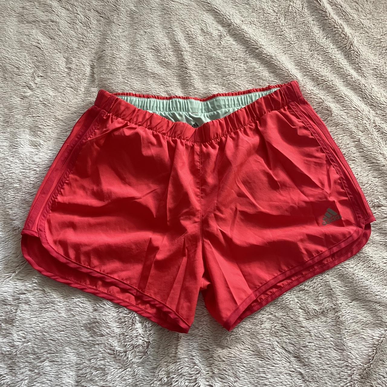 ♧︎ Adidas neon pink/red running shorts ♧︎ women’s... - Depop