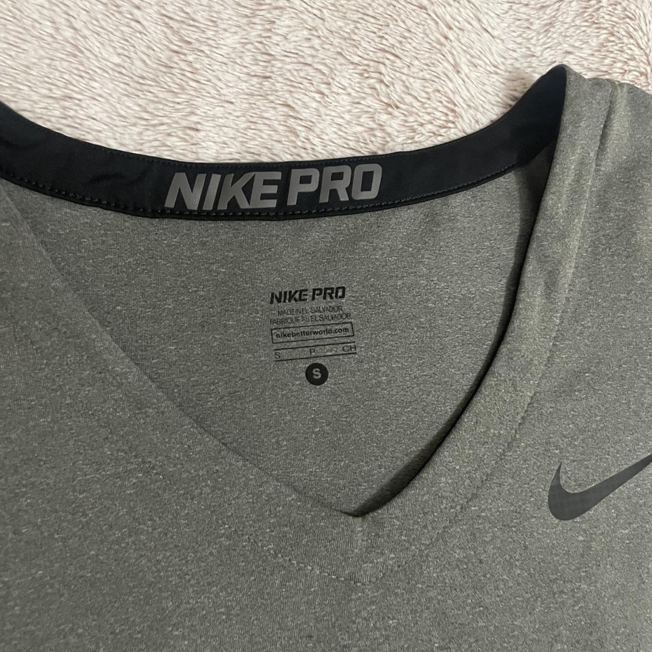 ♧︎ Nike pro gray dri-fit workout shirt ♧︎ womens... - Depop
