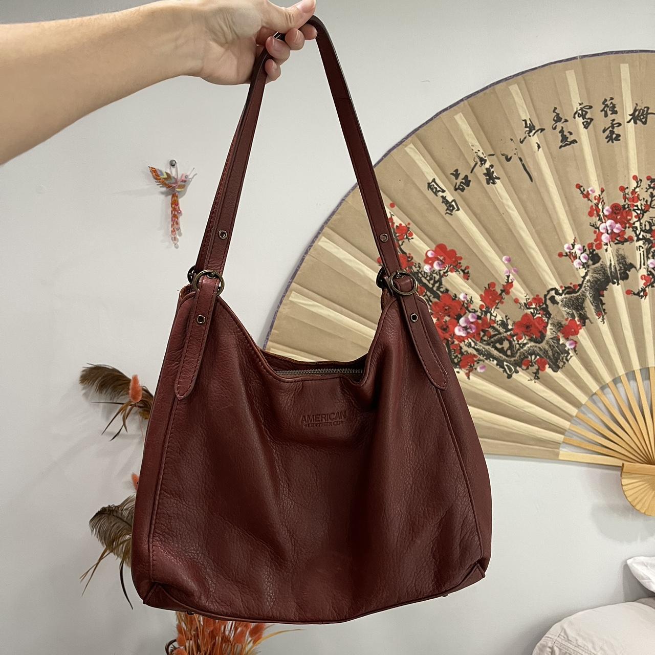 American Leather Co Dark brick red purse 🌹 great... - Depop