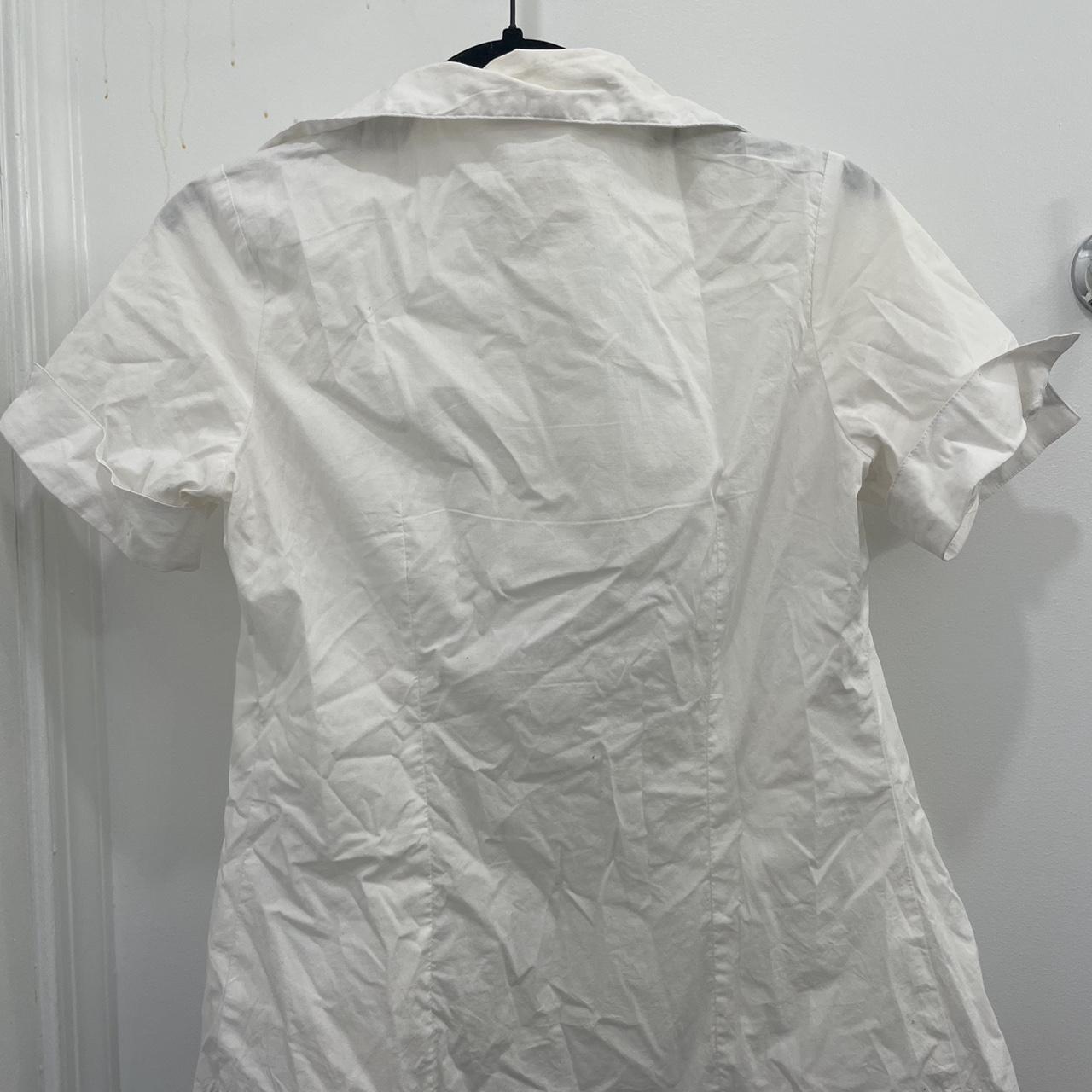 ⭐️old white button up short sleeves shirt ⭐️Has... - Depop