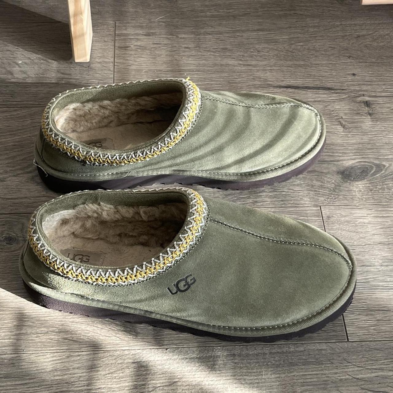 UGG mules in Olive Green, Barely worn, Mens 10.5 - Depop