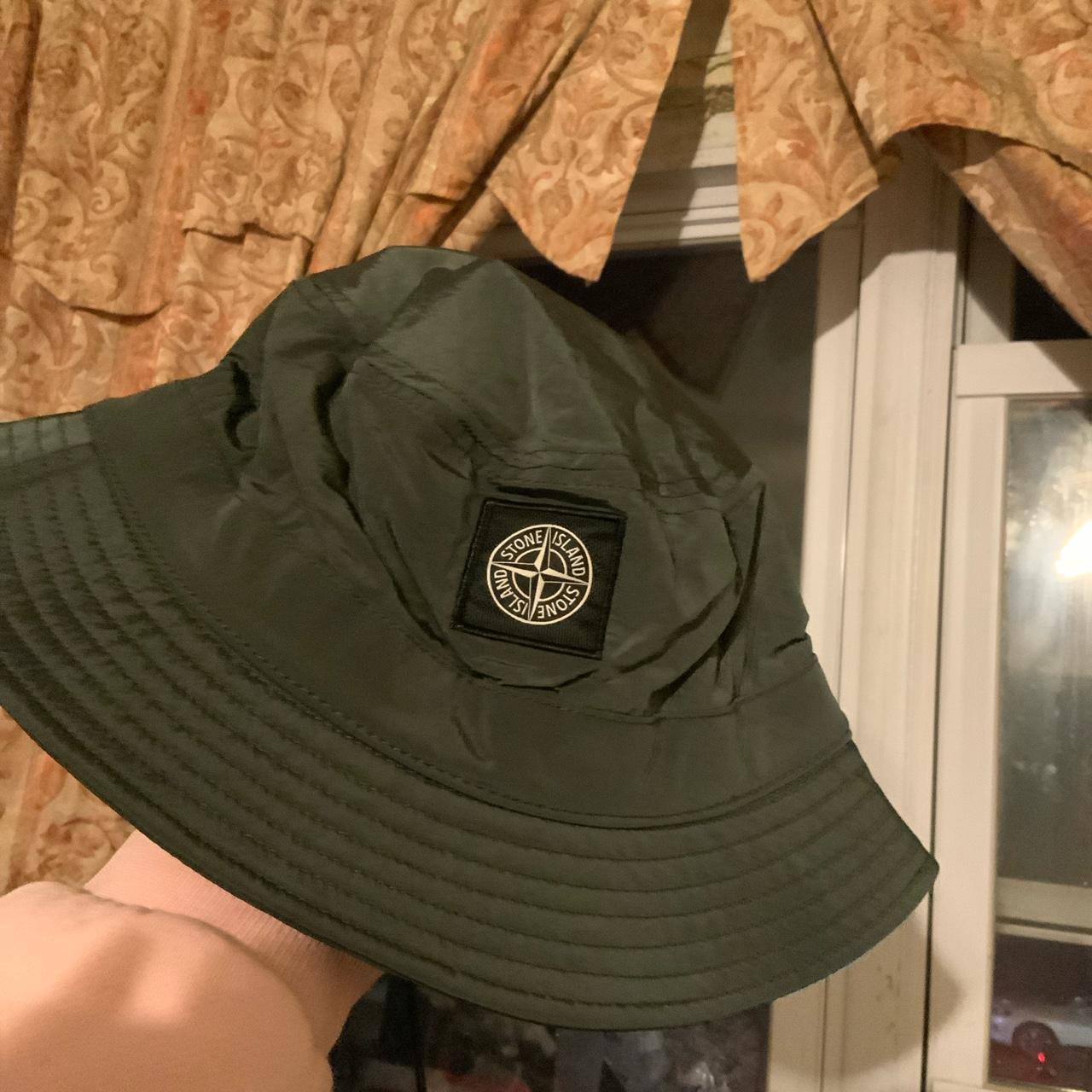 Stone island Bucket hat. Size is large. Olive green... - Depop