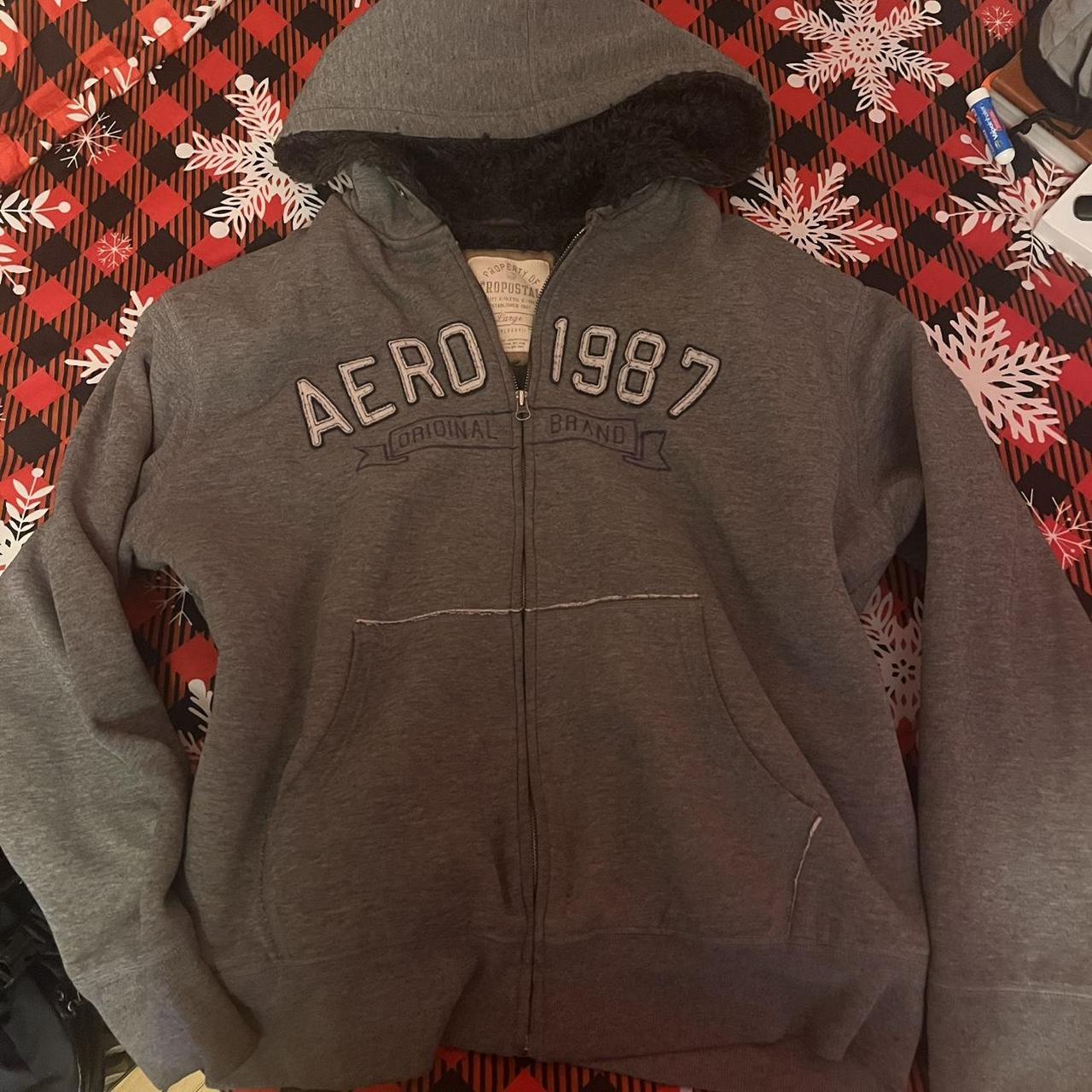 vintage aero fur lined zip up #aeropostale #y2k... | Depop