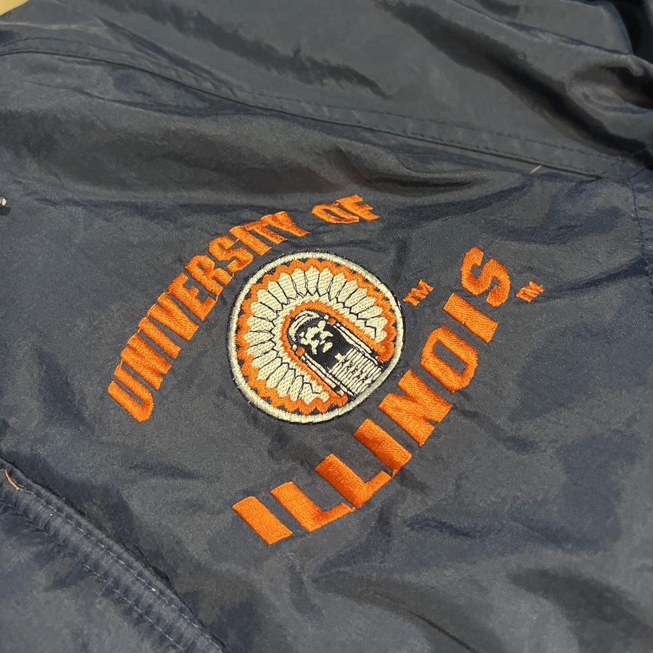 Vintage 90s Illinois university Puffer lined... - Depop