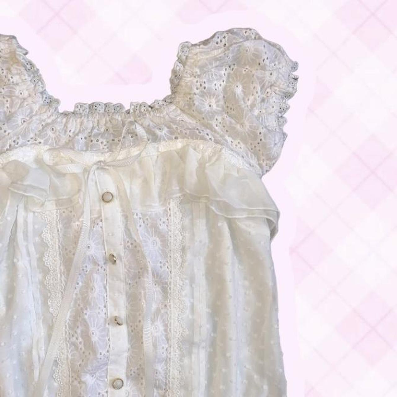 incredibly cute white y2k Liz Lisa off shoulder... - Depop